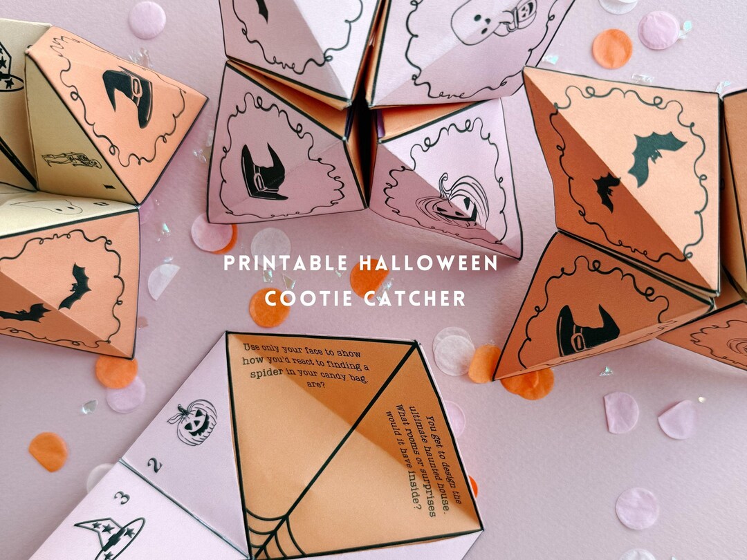 Classroom Halloween Cootie Catcher Printable, Fortune Teller Halloween ...
