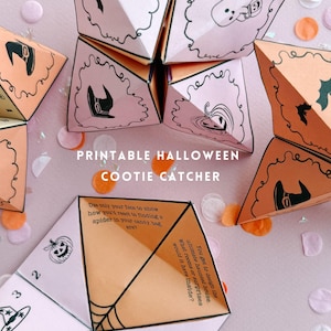 Classroom Halloween Cootie Catcher Printable, Fortune Teller Halloween ...