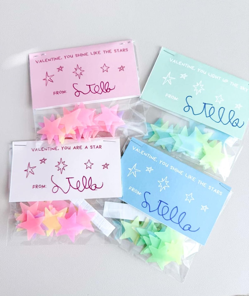 Glow in the Dark Star Valentine, Non-candy Classroom Valentines, Tween ...