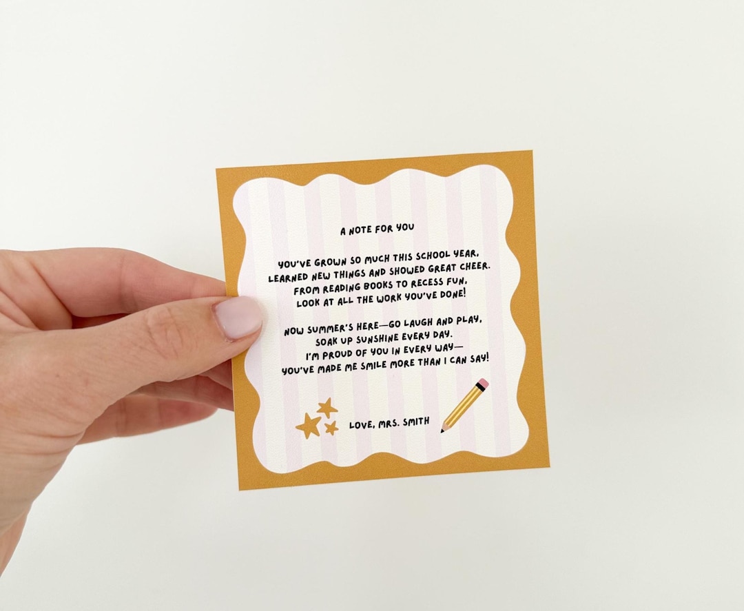 End of Year Student Gifts | Printable Goodbye Letter From Teacher ...
