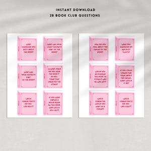 Book Club Conversation Starters Printable | 24 Book Club Questions ...