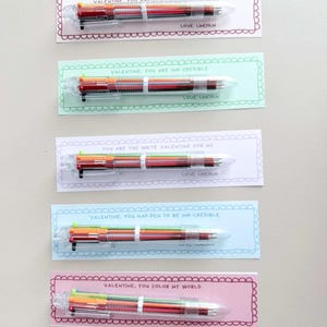 Class Valentines Printable | Pen Valentine DIY | Non Candy Classroom ...