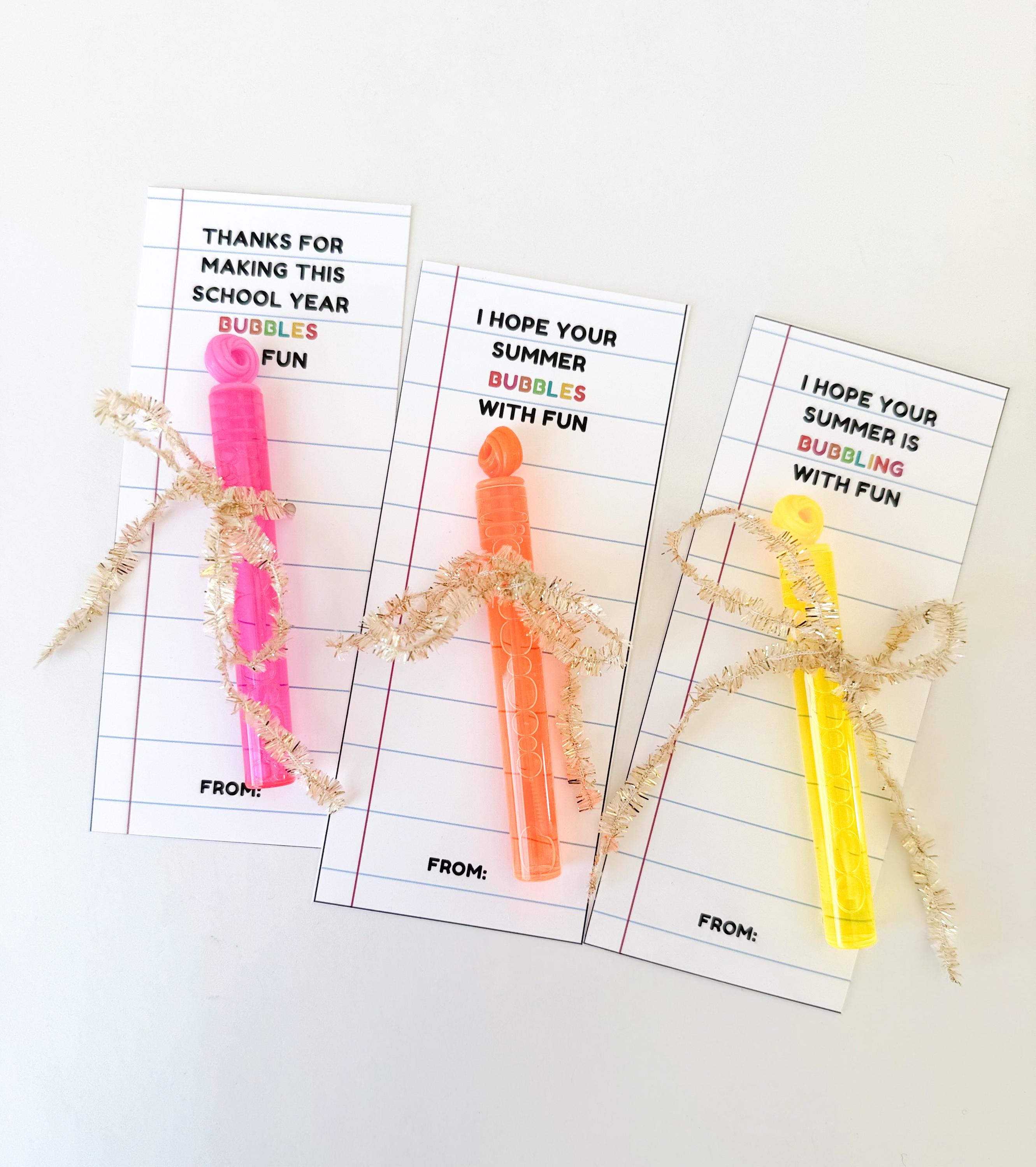 Classmate Gift Tag for Bubbles, End of Year Tag, End of School Tag ...