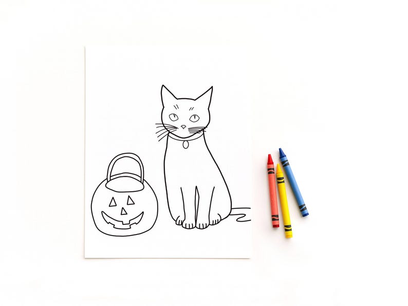 Halloween Coloring Pages Set | Printable Spooky Cute Coloring Sheets ...