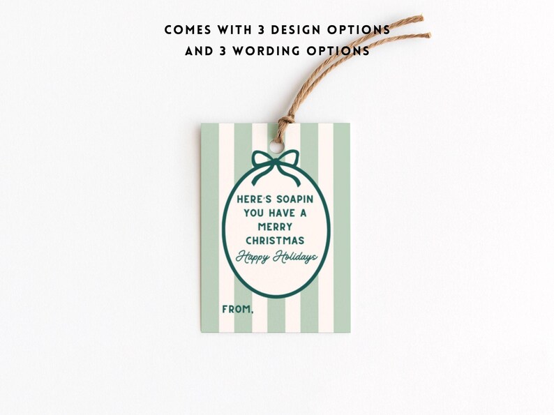 Christmas Soap Gift Tags Printable | Holiday Soap Gift Tag | Teacher ...