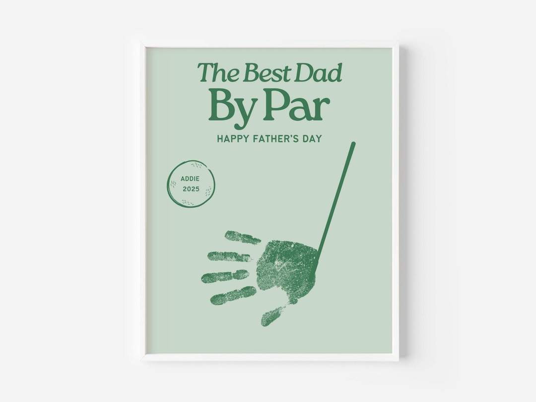 Father’s Day Handprint Art Golf Printable | Best Dad by Par | Handprint ...