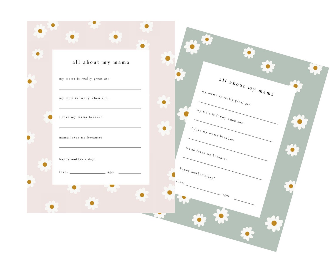 Mother's Day Printable Interview for Kids Includes | Etsy