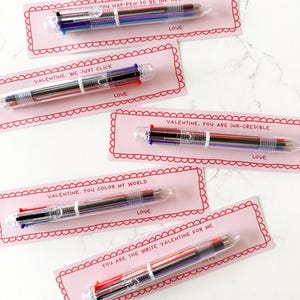 Class Valentines Printable | Pen Valentine DIY | Non Candy Classroom ...