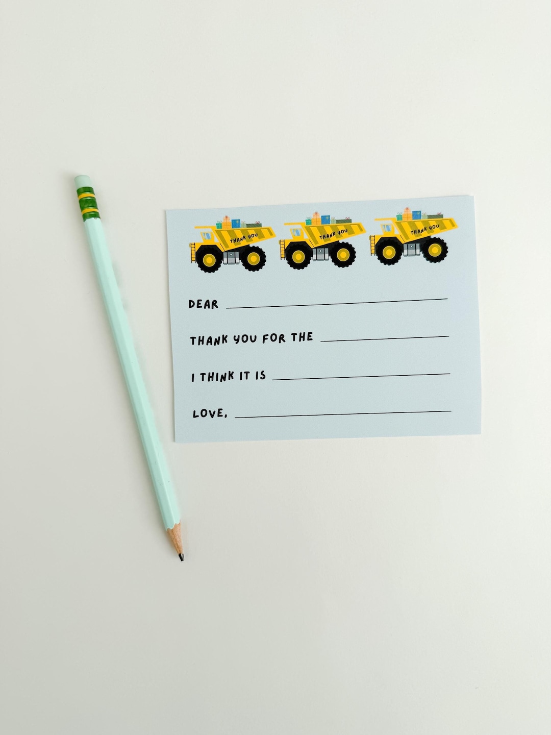 Printable Birthday Thank You Cards for Kids – Fill in the Blank Boys ...