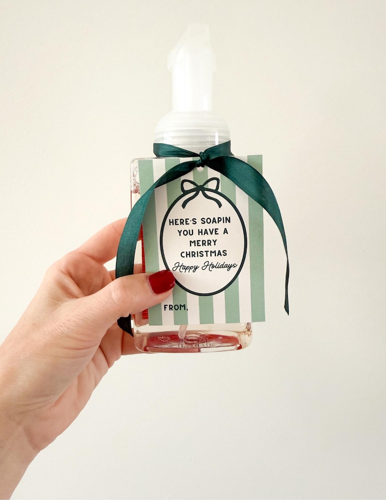 Christmas Soap Gift Tags Printable | Holiday Soap Gift Tag | Teacher ...