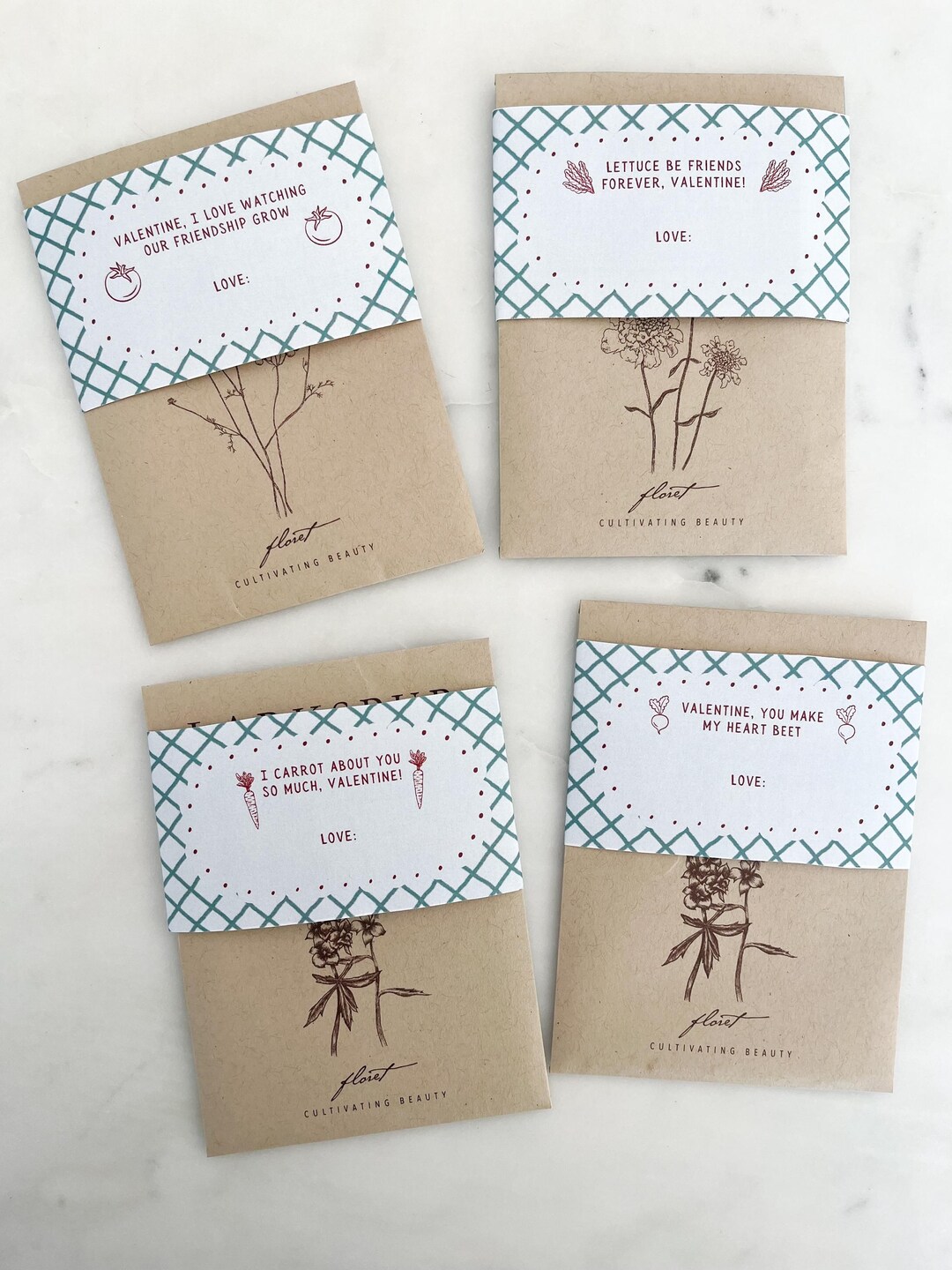 Veggie Seeds Valentine Printable for Classroom, Preschool, or Personal ...