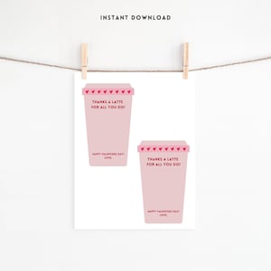 Valentine's Day Coffee Gift Card Holder- Thanks a Latte - Perfect for ...