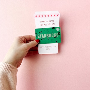 Valentine's Day Coffee Gift Card Holder- Thanks a Latte - Perfect for ...