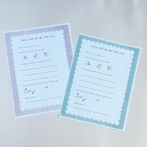 Kids Penpal Printable Kit- Fill in the Blank Mad Lib Style Penpal ...