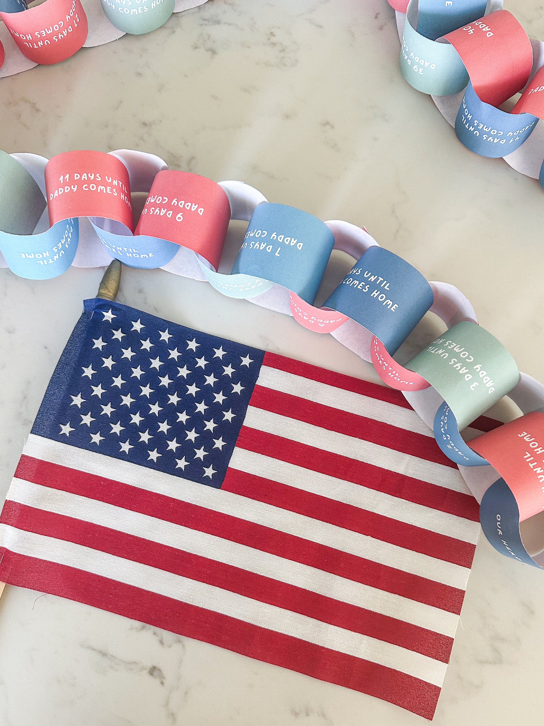 Days Until Daddy Comes Home Printable Paper Chain- Deployment Military ...