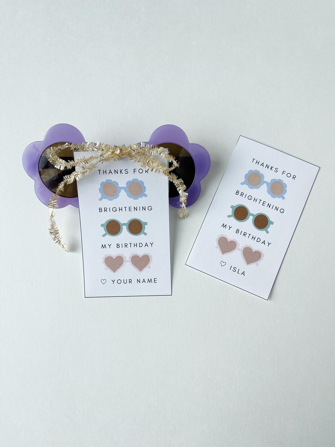 Editable Sunglasses Favor Tag – Printable Birthday Party Gift Tag ...