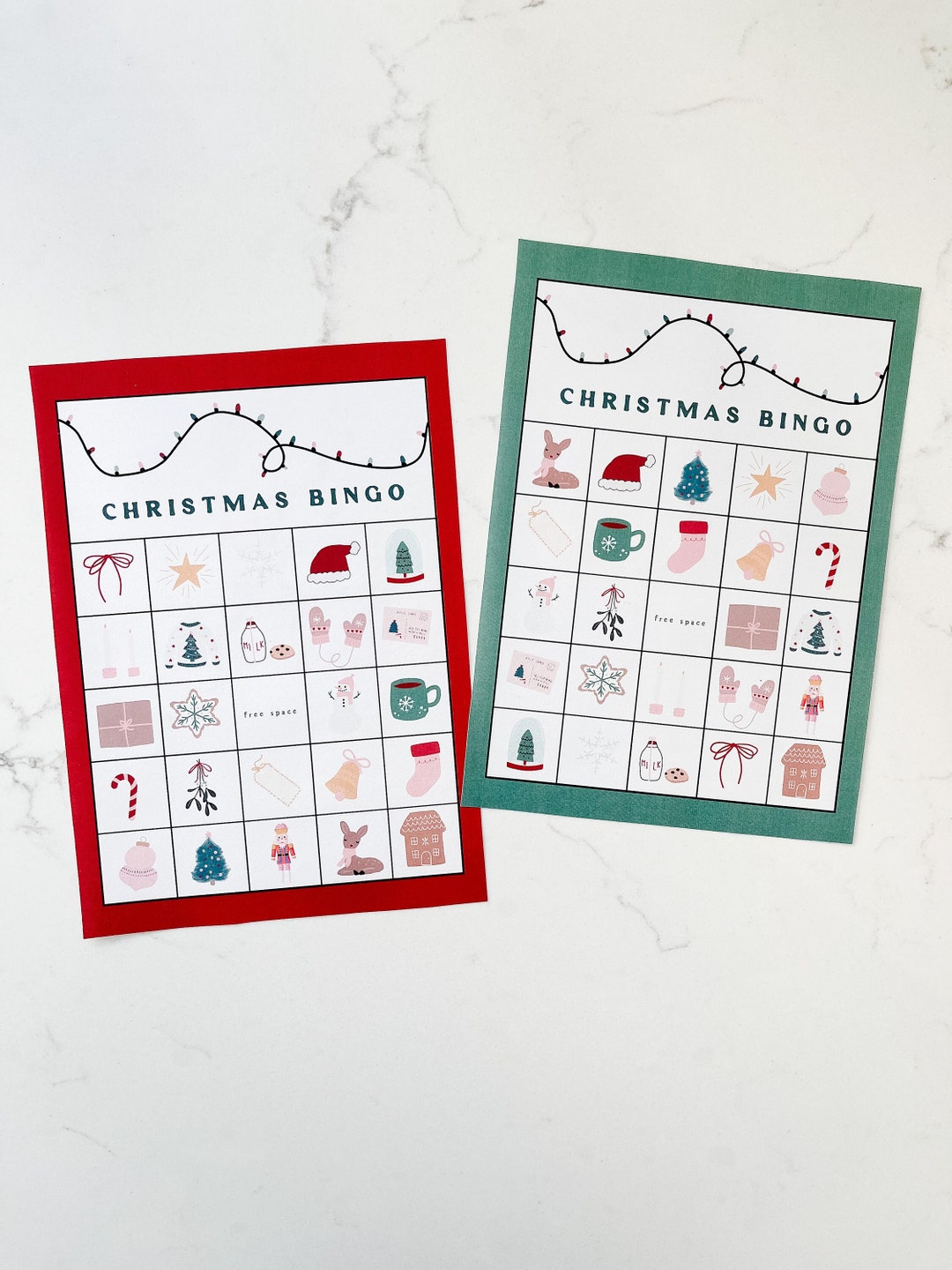 Christmas Printable Game: Christmas Bingo- 20 Different Xmas Cards ...