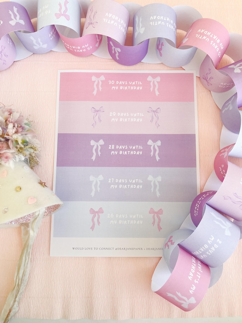 Birthday Countdown Calendar for Kids - Printable Countdown Calendar ...