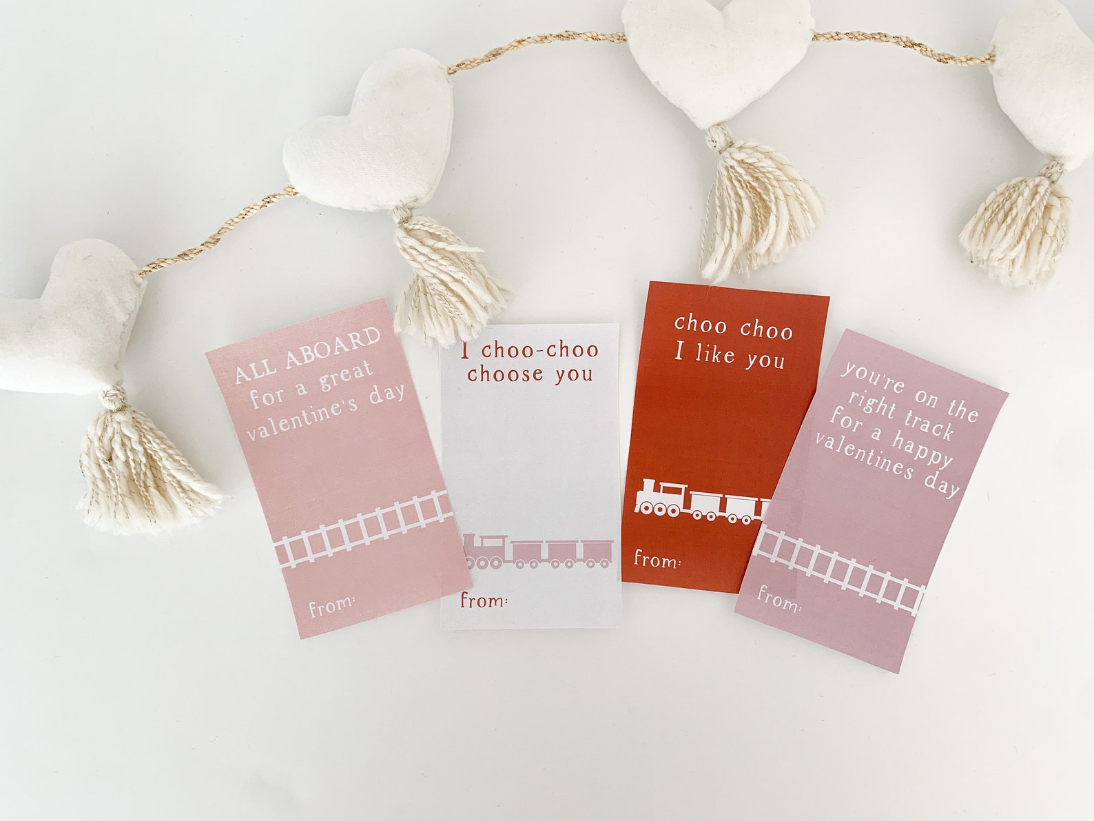 Trains Valentines Cards, Digital Printable Trains Valentine Cards, Set ...