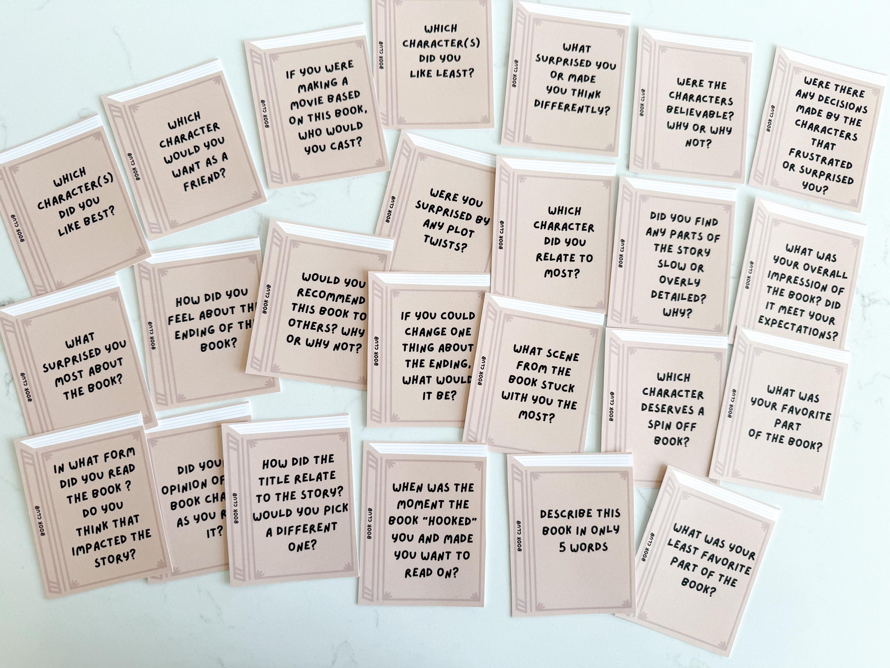Book Club Conversation Starters Printable | 24 Book Club Questions ...