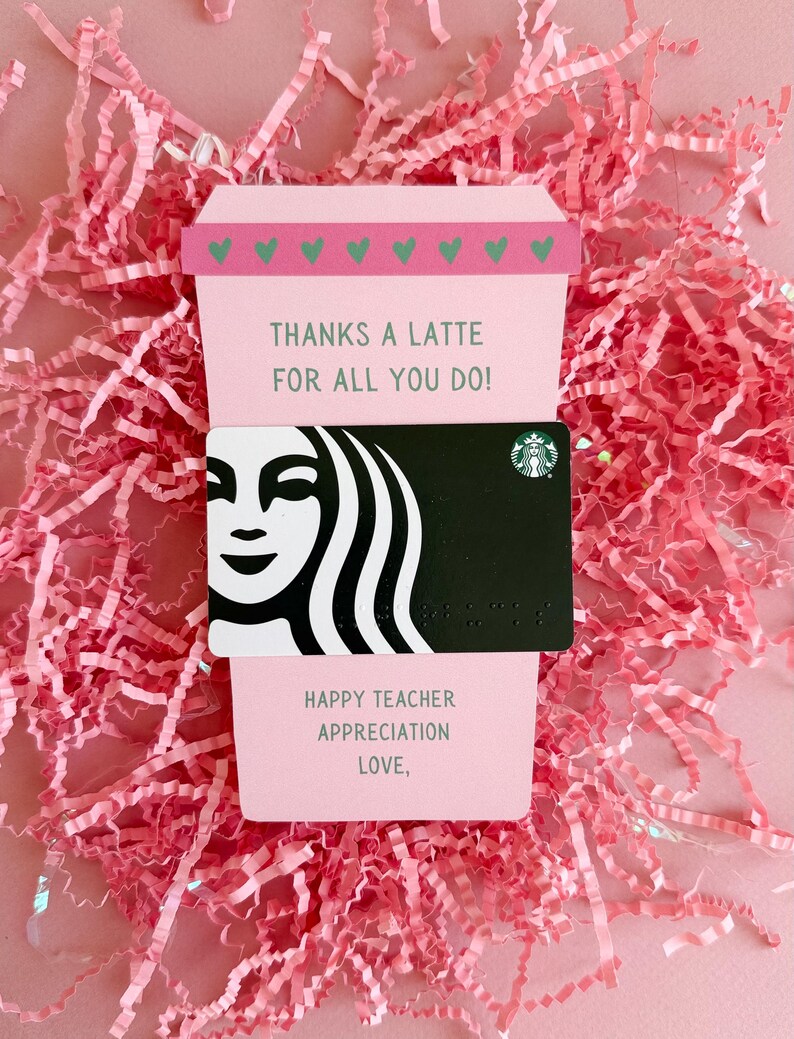 Teacher Appreciation Week Coffee Gift Card Holder- Thanks a Latte ...