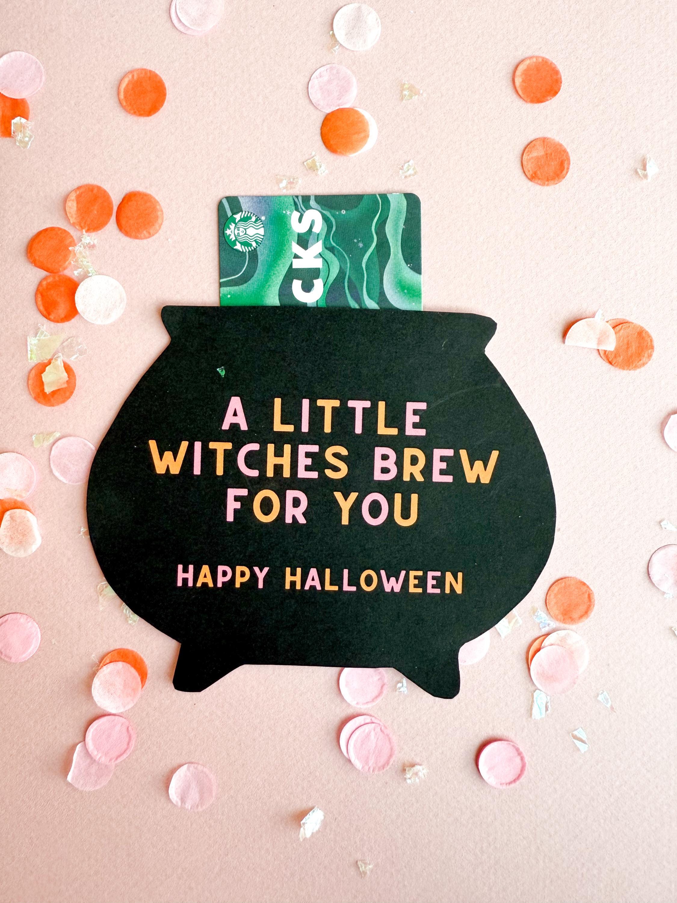 Halloween Coffee Gift Card Holder Printable – Witches Brew Teacher Gift ...