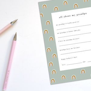 Father's Day Printable Interview for Kids, Includes Grandpa Interview ...