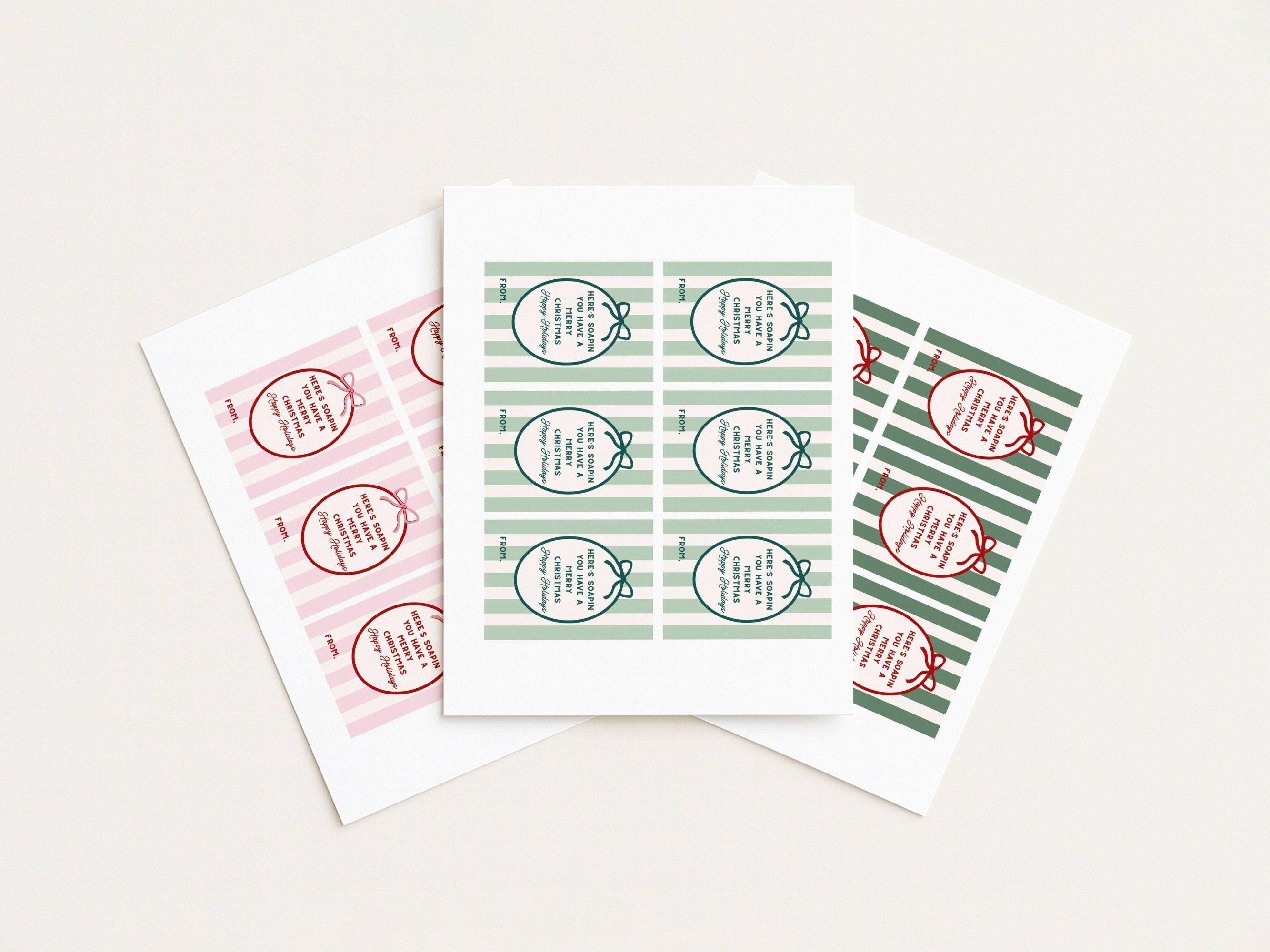 Christmas Soap Gift Tags Printable | Holiday Soap Gift Tag | Teacher ...