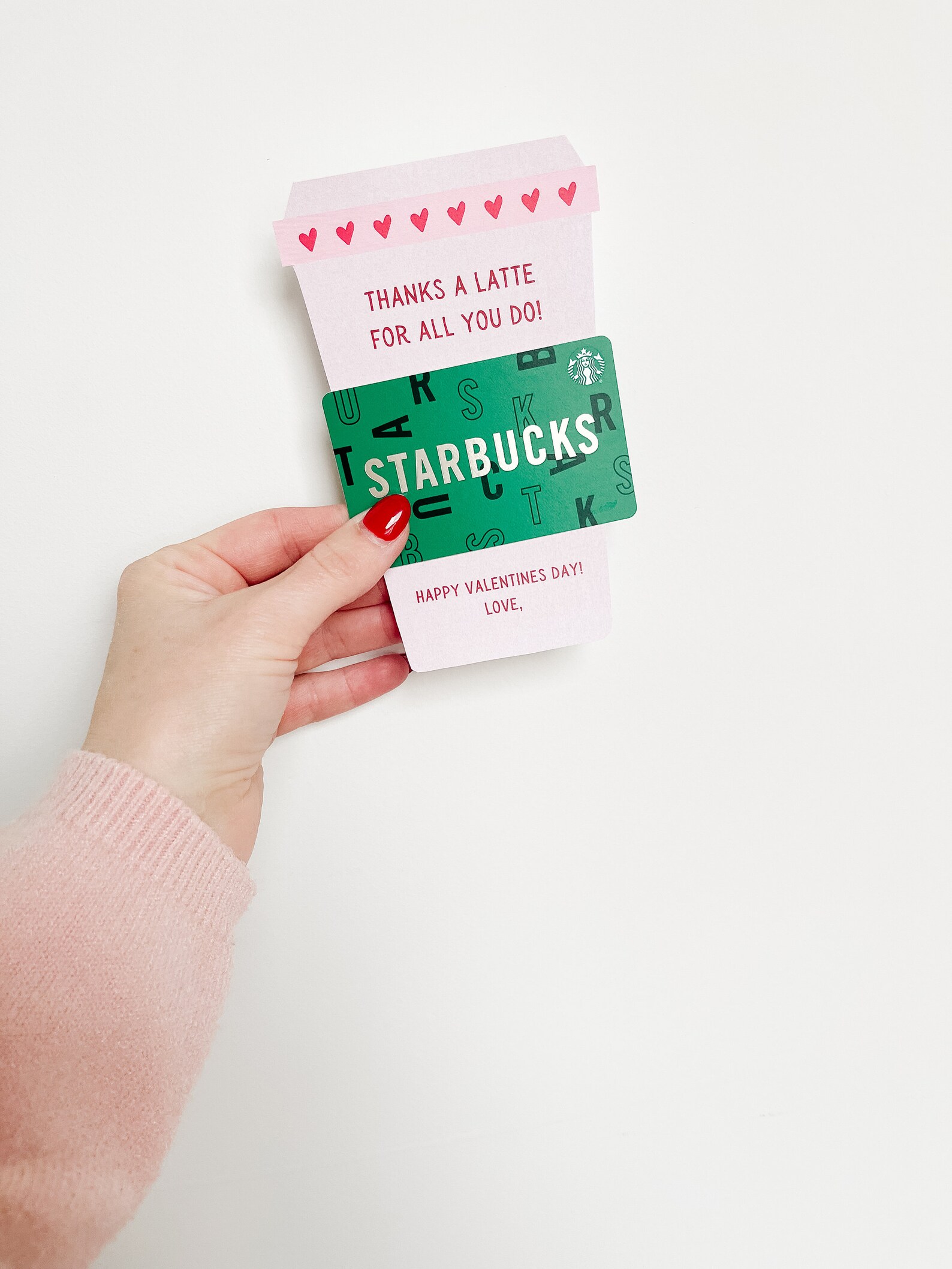 Valentine's Day Coffee Gift Card Holder- Thanks a Latte - Perfect for ...