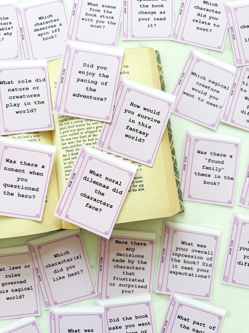 Fantasy Book Club Conversation Starters Printable | 60 Book Club ...