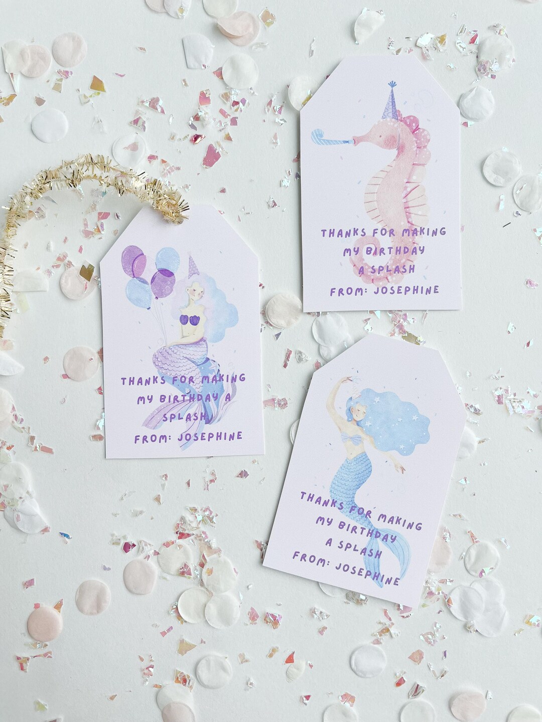 Mermaid Birthday Party Favor Tags | EDITABLE Printable Under the Sea ...