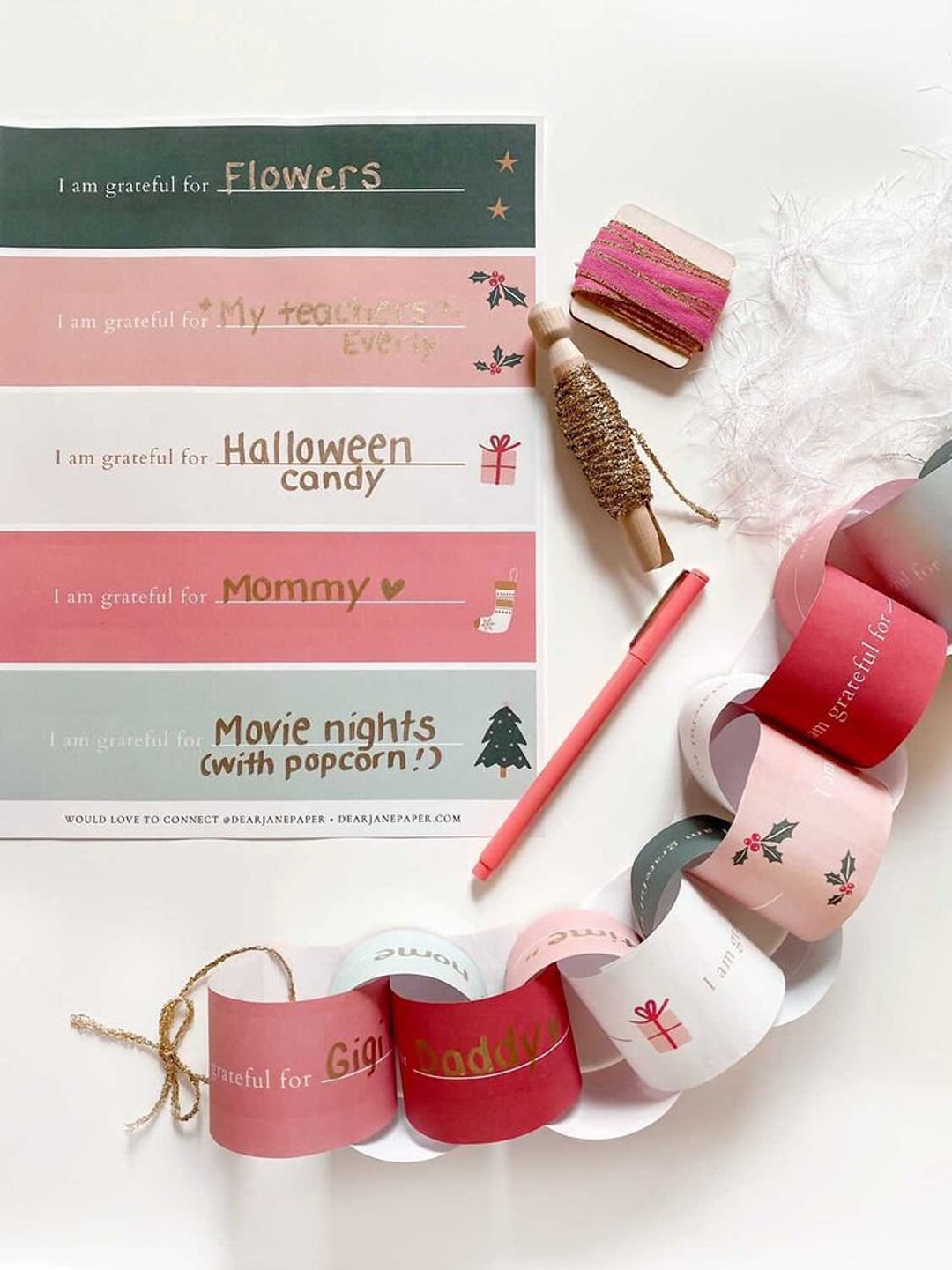 Christmas Countdown Paper Chain for Kids - Printable Advent Calendar ...