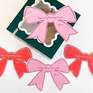 Christmas Gift Tags -coquette Bow Gift Tags - Printable Christmas Gift ...