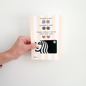 Printable End of School Year Gift Card Holder – Cute Teacher Thanks ...