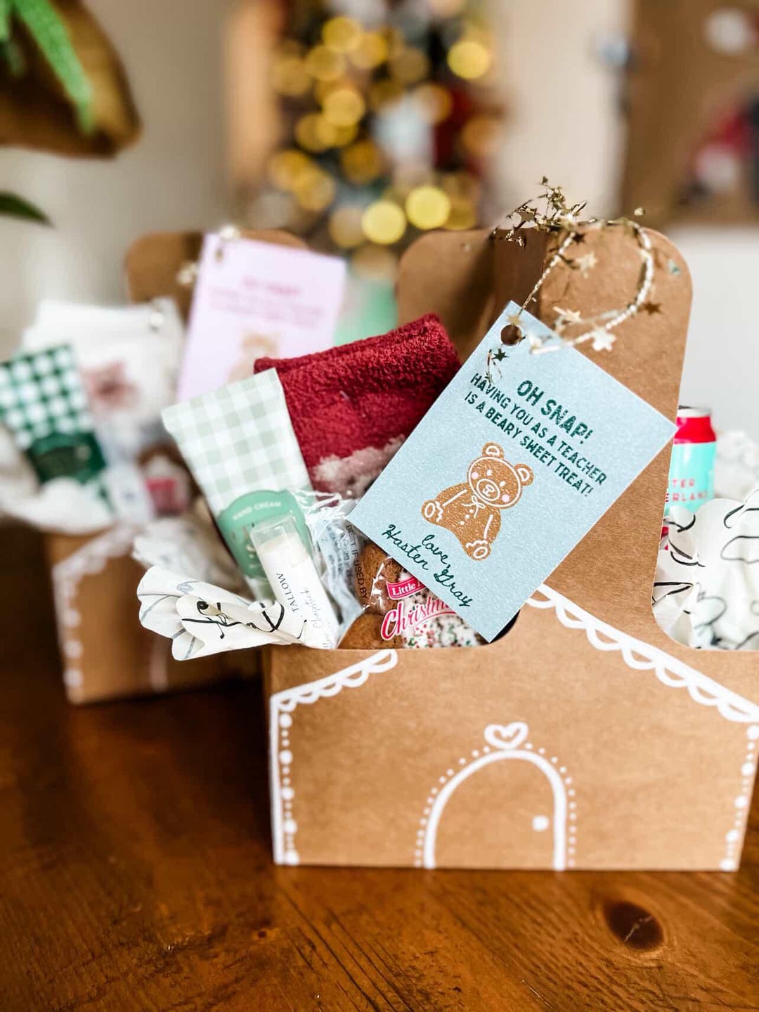 Printable Christmas Gift Tags | Teacher Gift Ideas Gingerbread Teddy ...