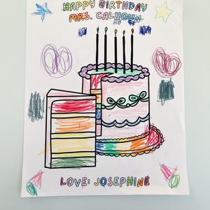 Teacher Happy Birthday Coloring Pages- CUSTOMIZABLE Printable Instant ...