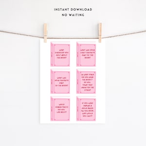 Book Club Conversation Starters Printable | 24 Book Club Questions ...