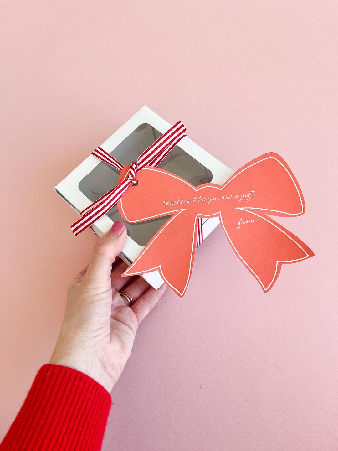 Coquette Bow Valentine Gift Tags - Printable Teacher Valentine Tag ...