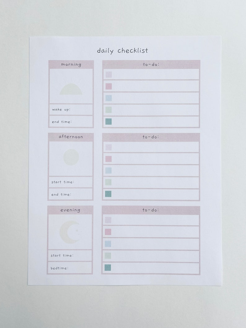 Daily Schedule Kids Checklist Editable Chore Chart Task List, Visual ...