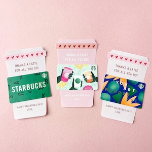 Valentine's Day Coffee Gift Card Holder- Thanks a Latte - Perfect for ...