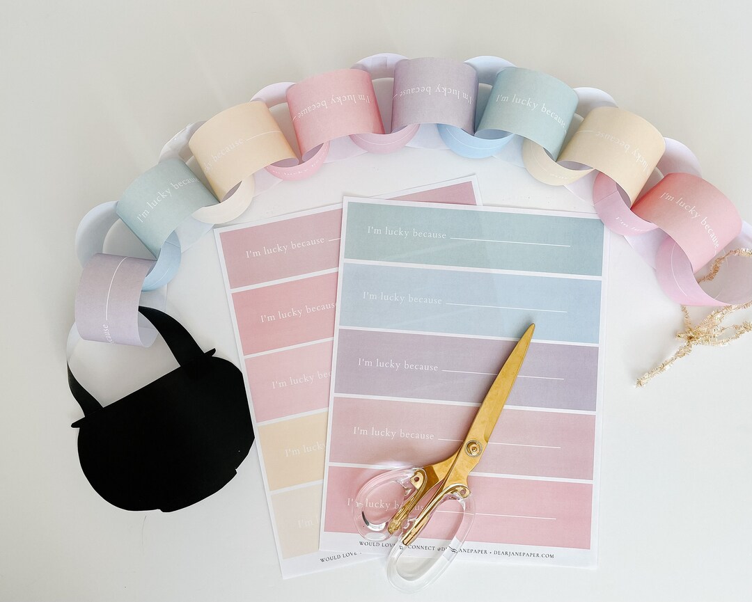 Pastel Rainbow St. Patricks Day Paper Chain Kids Activity - Etsy