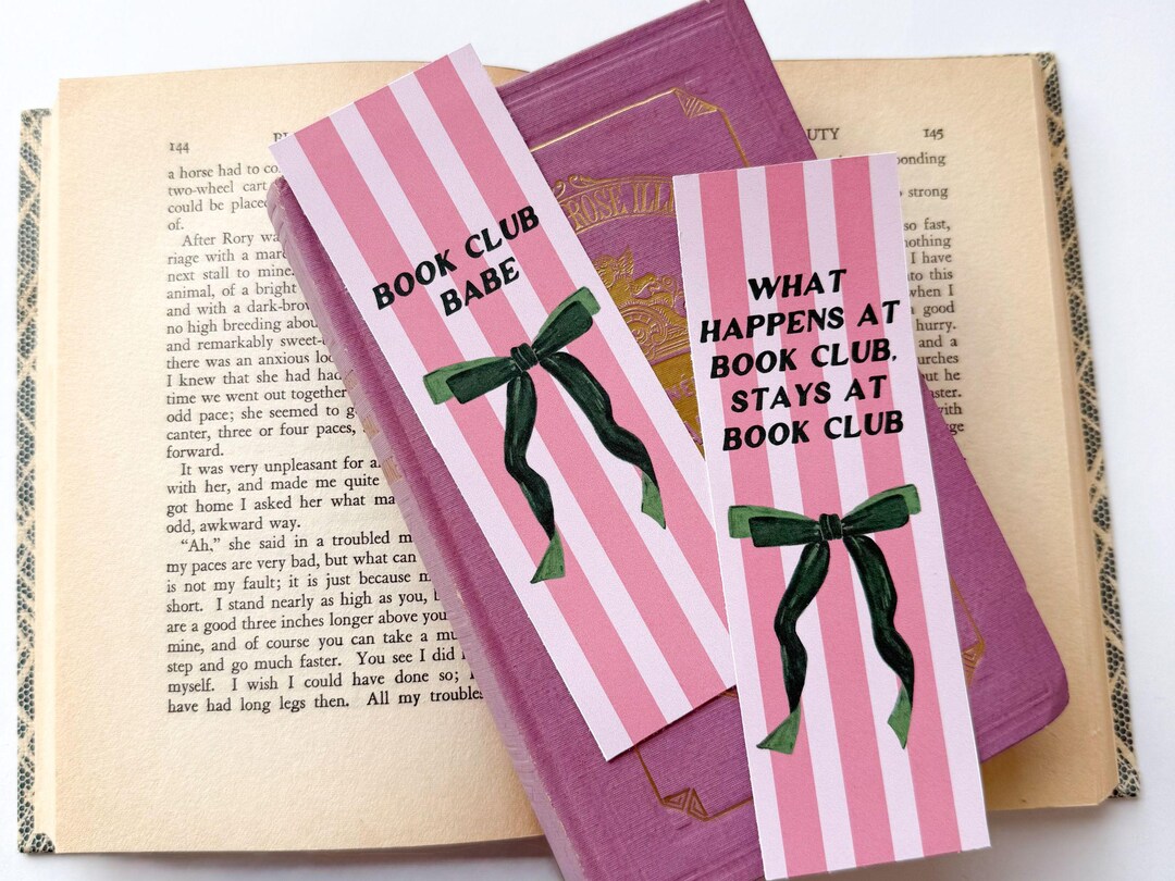 Book Club Bookmark Printable, Book Lover Gift, Cute Bookmark for Her ...