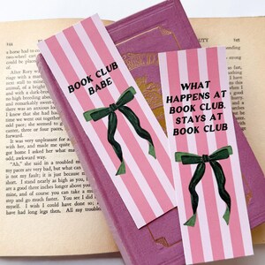 Book Club Bookmark Printable, Book Lover Gift, Cute Bookmark for Her ...