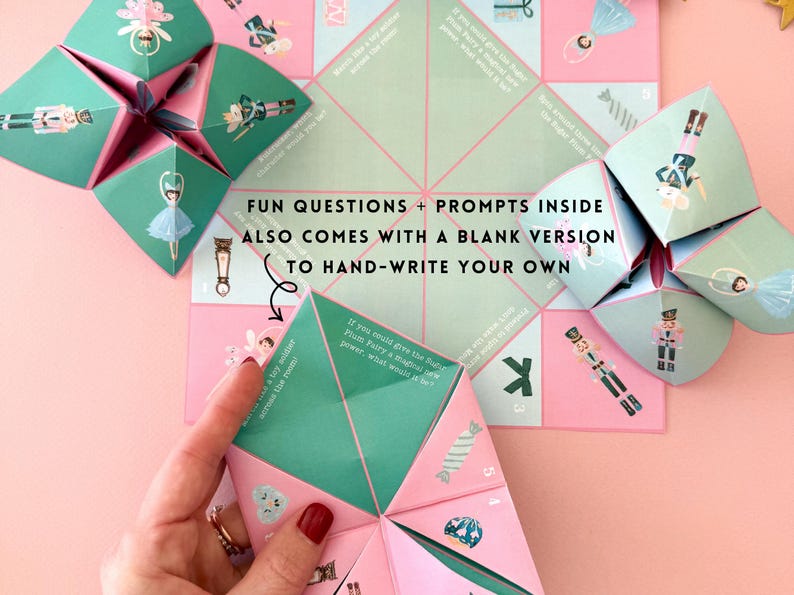 Printable Nutcracker Ballet Cootie Catcher – Christmas Fortune Teller ...
