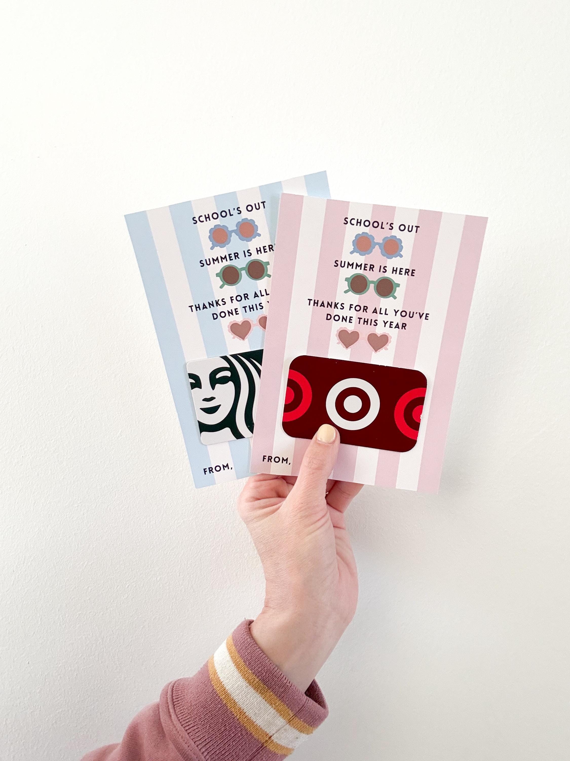 Printable End of School Year Gift Card Holder – Cute Teacher Thanks ...