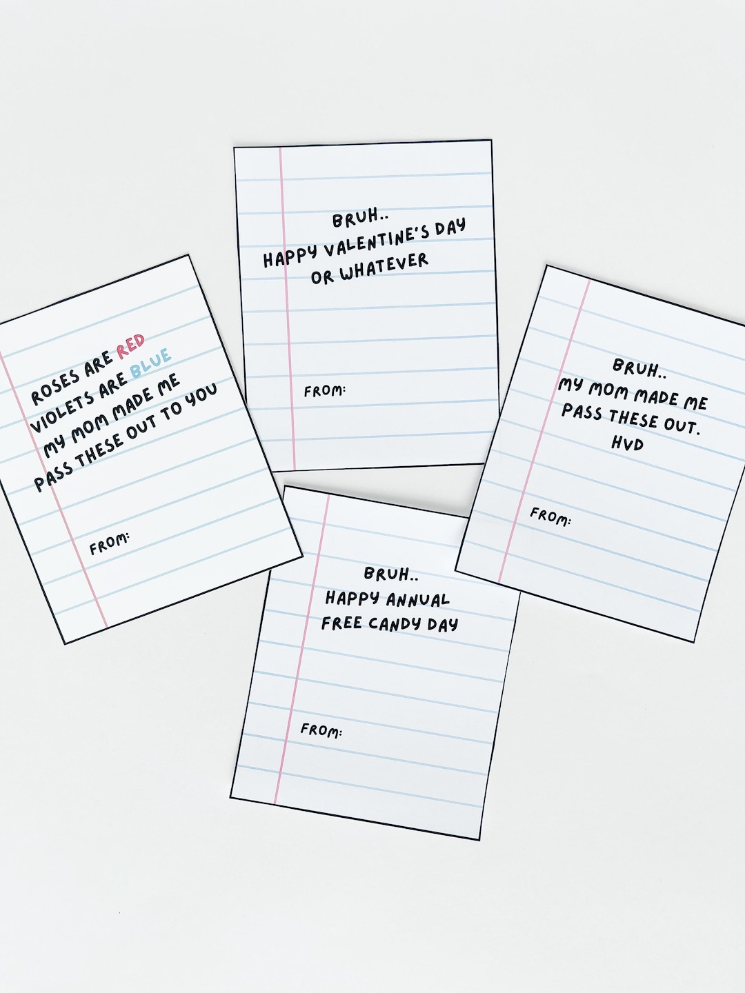 Funny Classroom Valentine Cards for Boys, Tweens, or Teens – "bruh ...