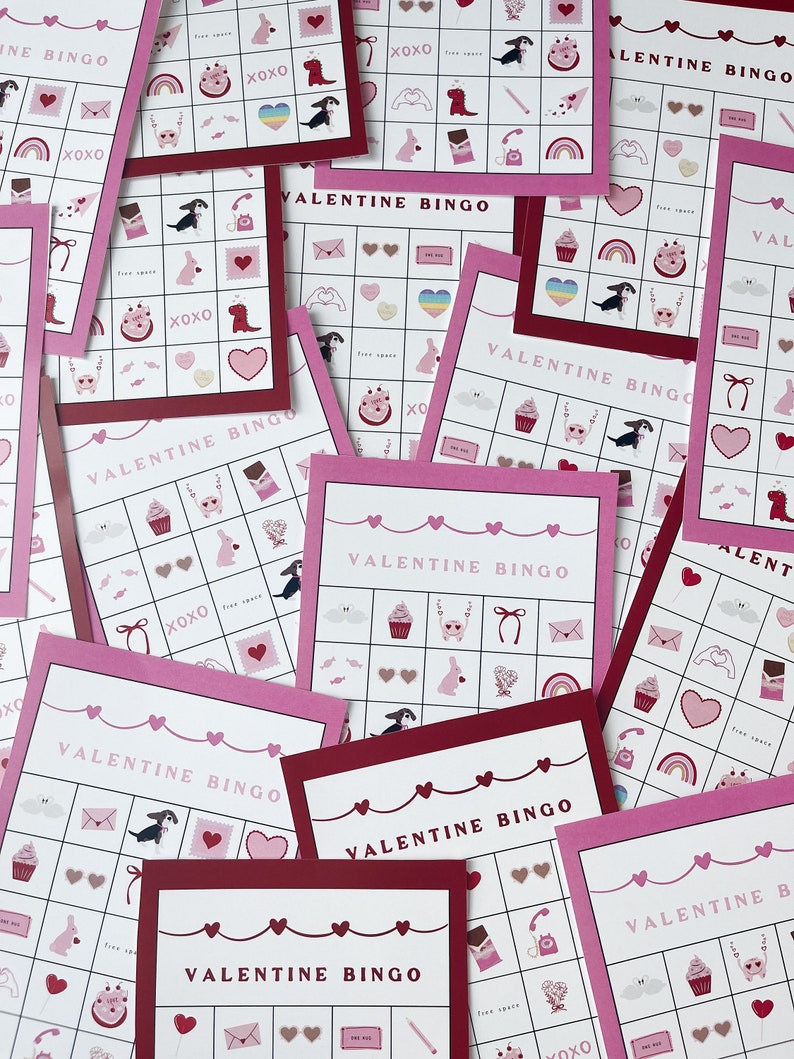 Valentine’s Day Bingo Game | Printable Class Valentine Game for Kids ...