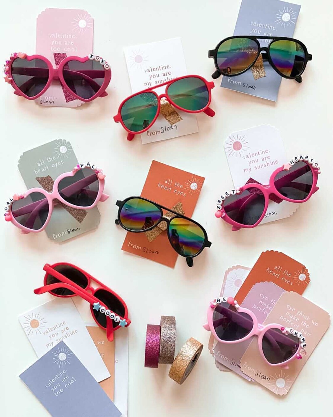 Sunglasses Valentine's Day Card for Kids, Kids Printable Valentine's ...