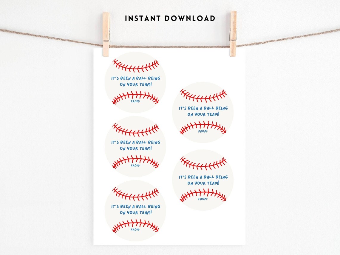 Baseball Tag Printable, Baseball Favor Tags, Baseball Gift Tags ...