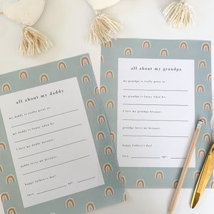 Father's Day Printable Interview for Kids, Includes Grandpa Interview ...